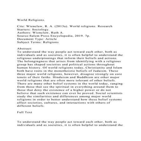 Introduction to World Religions | PPT