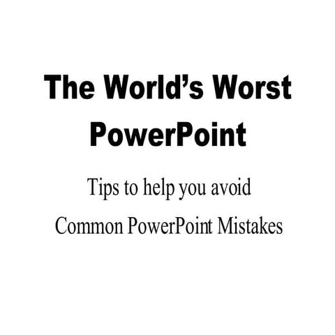 Worst presentation ever | PPT
