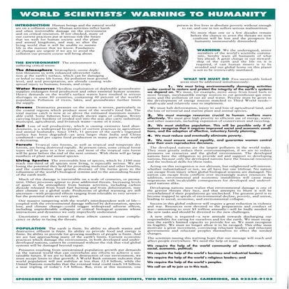 Human beings and the natural world are on a collision course, | PDF