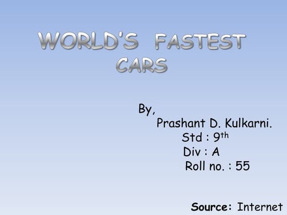 World’s fastest cars | PPT