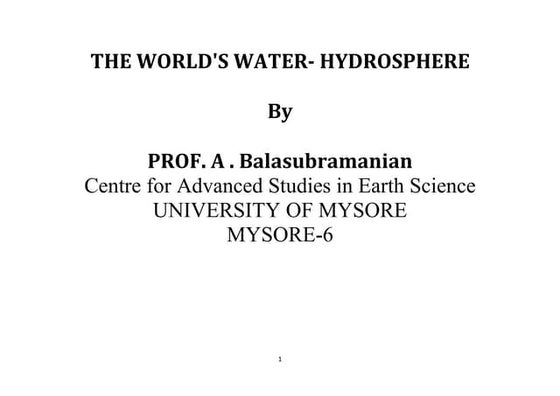 Water Distribution on Earth | PPT