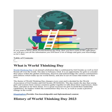 World Thinking Day 2023 Known Theme, Significance, Quotes.docx