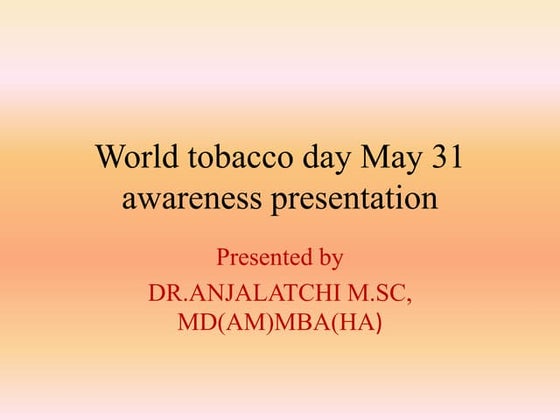 Tobacco Powerpoint | PPTX