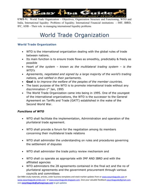 world trade organisation | PPTX