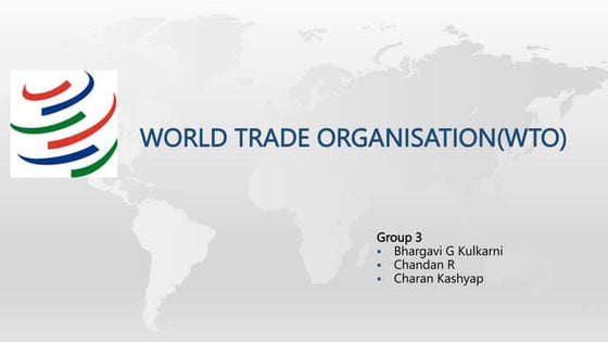 World Trade Organisation ( orgins and functions ) | PDF