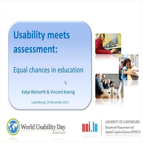 FLUPA World Usability Day 2011 - Usability meets assessment - K ...