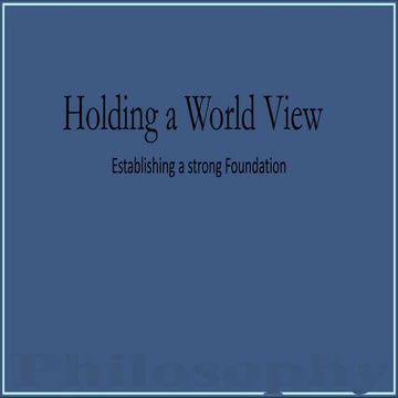 An Ideal World View | PPT