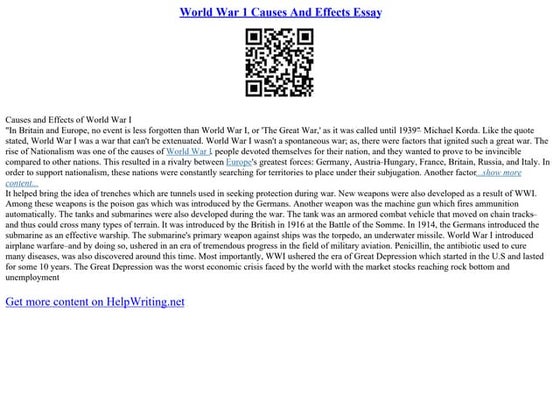 Causes Of Ww1 Essay | PDF