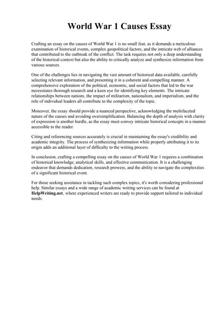 Causes Of World War 1 Essay.pdf