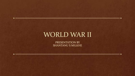 The Second World War | PPT