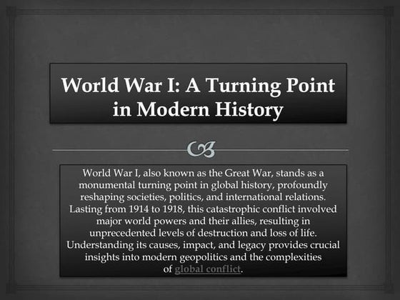 The First World War presentation in a very simple way | PPTX