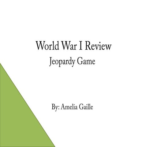 World war i game draft 1 | PPTX