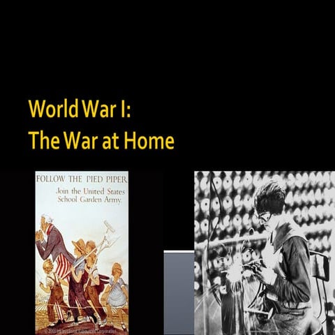 World War I Home Front | PPT