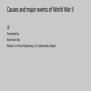 The World War II 1939-1945 Causes & Major Events | PPT