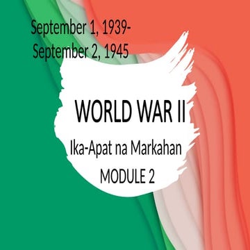 WORLD WAR II modul 2. the start and end. | PPT