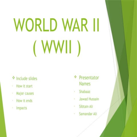 Overview of World War II presentation in a very simple way | PPTX