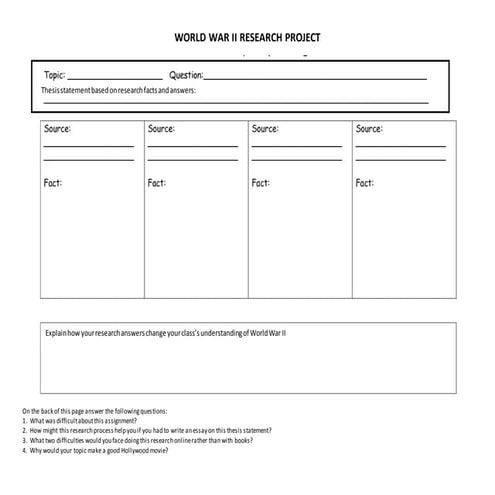 World war ii research project | DOCX | Science