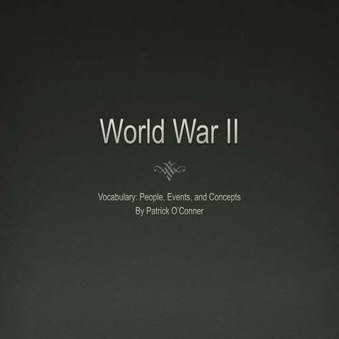 World War II Vocabulary | PPTX