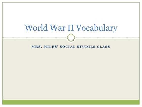 World war ii vocabulary | PDF