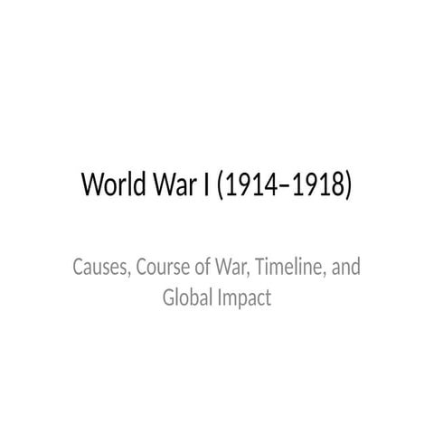 World War I Presentation High School Powerpoint | PPTX