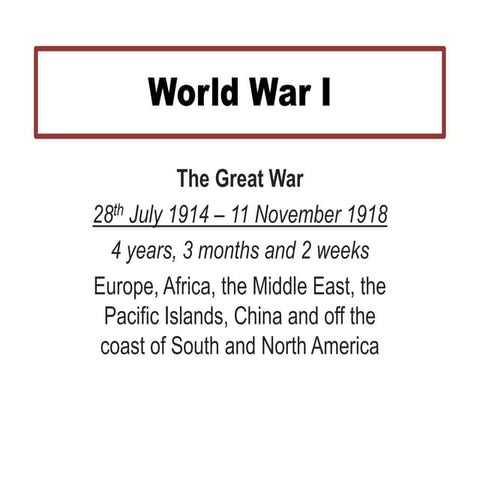 World War 1 | PPTX