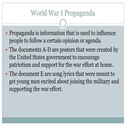 World war i propaganda | PPTX | Death, Injury, or Military Conflict ...