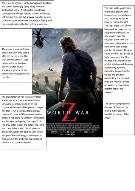 World War Z Movie Poster Helicopter