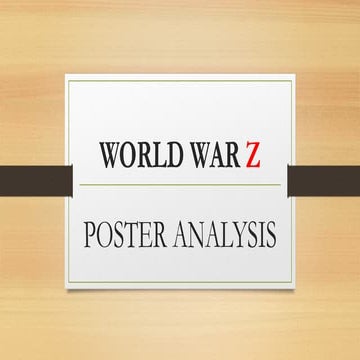 Poster analysis world war z | PPTX