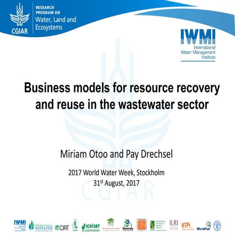 Business models for resource recovery and reuse in the wastewater ...