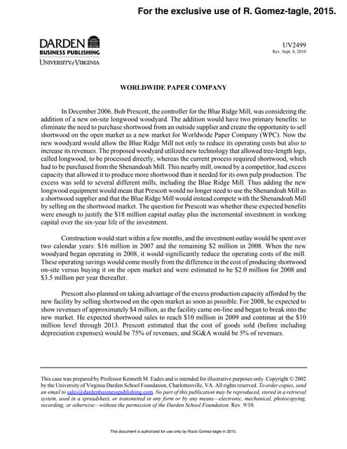 Worldwide_Paper_Company Blank Template-1 | PDF | Stocks and Bonds ...