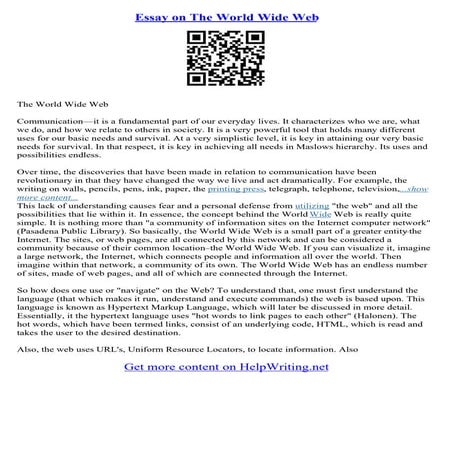 World Wide Web Essay | PDF