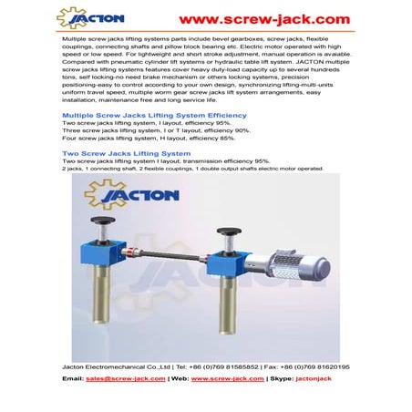 Worm drive lift system, multiple screw jacks lift table, screw jacks ...
