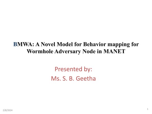 Wormhole Attack In Mobile Adhoc Networks Ppt