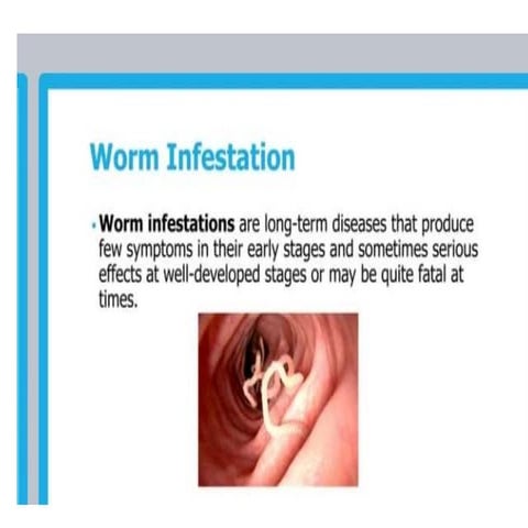 worm infestation | PPTX | Infectious Diseases | Diseases and Conditions