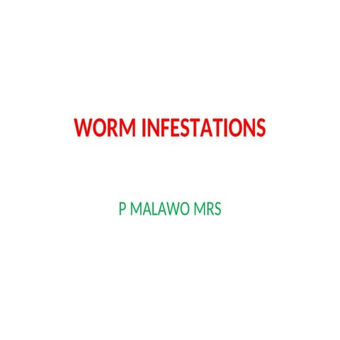Worm infestation | PDF