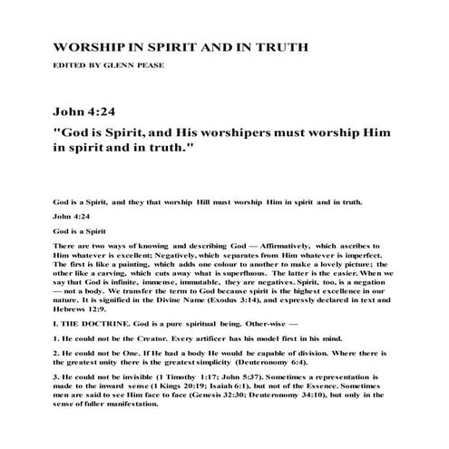 Worship in spirit and in truth | DOCX