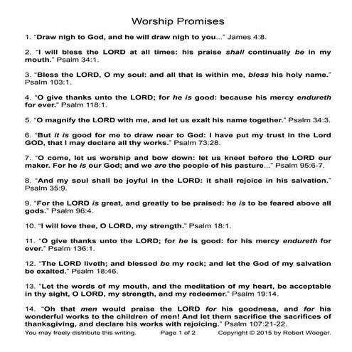 Worship Promises | PDF