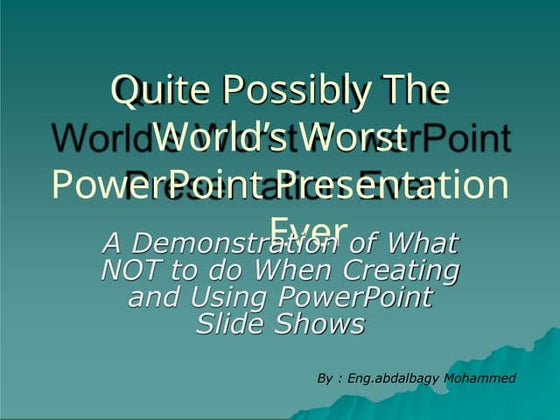 Good presentations vs. Bad presentations | PDF