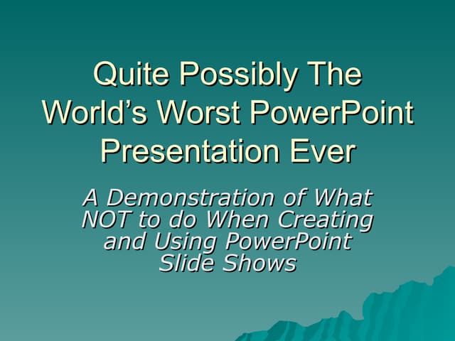 Good presentations vs. Bad presentations | PDF