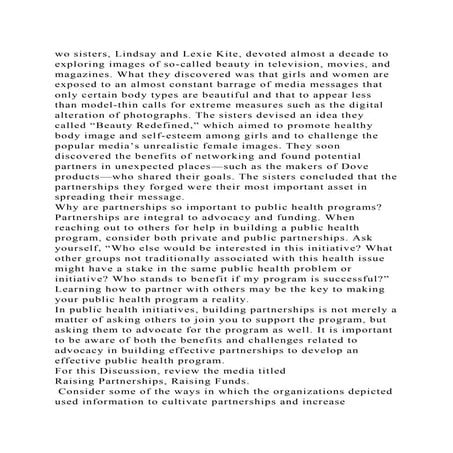 wo sisters, Lindsay and Lexie Kite, devoted almost a decade to explo.docx