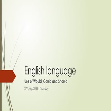USe of Would_could_should in Enlish Grammar | PPTX