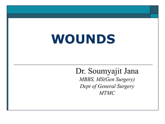 First aid management of Wound | PPTX