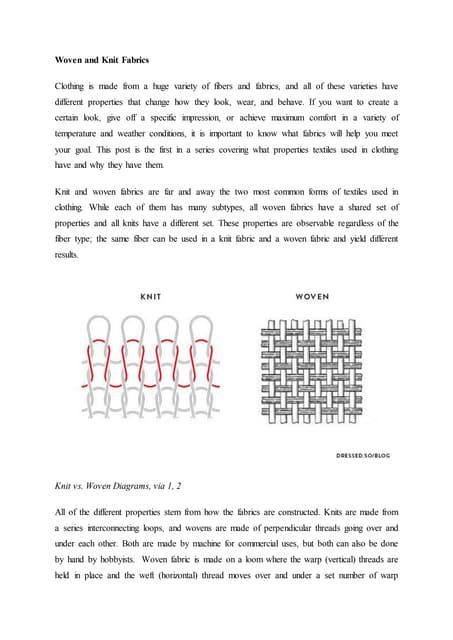 Methods of Fabric Construction | PPTX