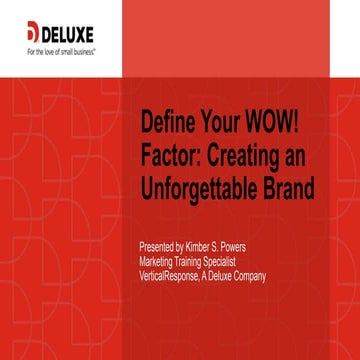 Define Your WOW! Factor - Creating an Unforgettable Brand | POTX