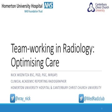 CAHPO 2016. Workshop 1: Nicholas Woznitza | PPTX