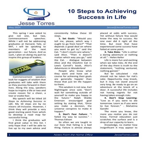10 Steps to Achieving Success in Life | PDF