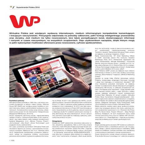 Case study marki Wirtualna Polska z Albumu Superbrands Polska 2016 | PDF