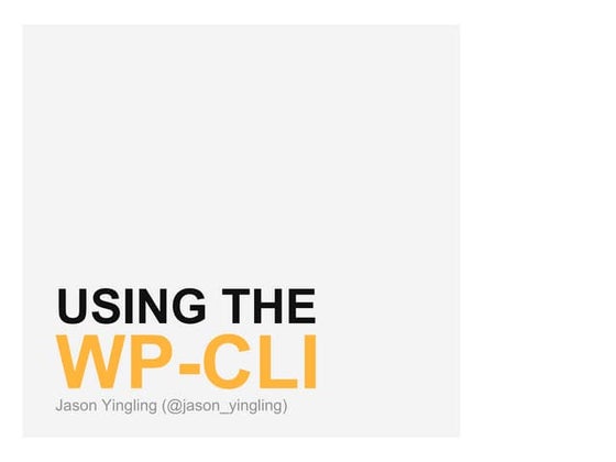 Wp cli | PPT