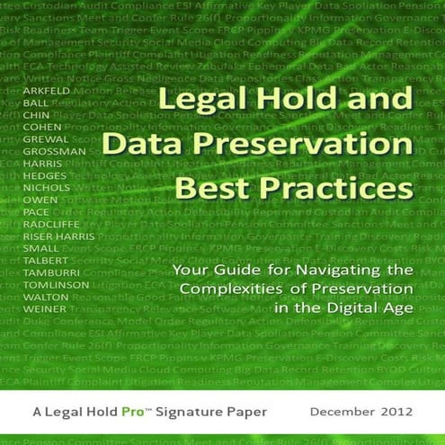 Legal Hold and Data Preservation Best Practices | PDF
