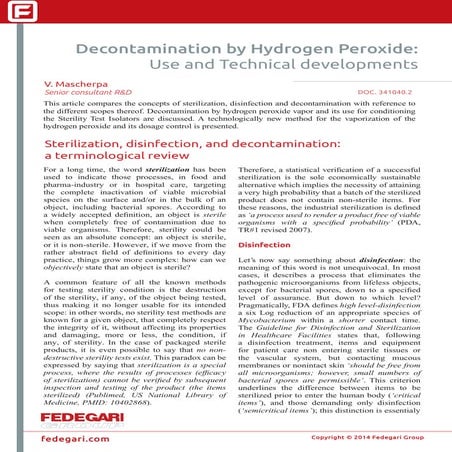 White paper - Decontamination by hydrogen peroxide: use and technical ...